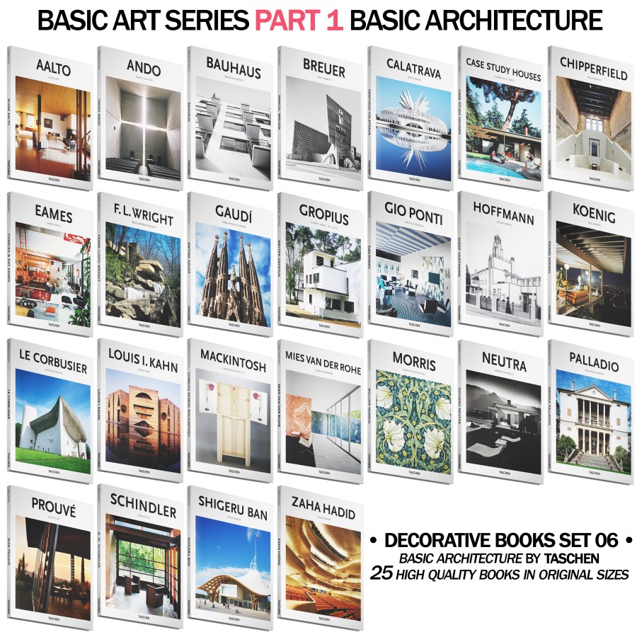 047_decorative Books Set 06 Basic Art Series 01 3D Model for VRay ...