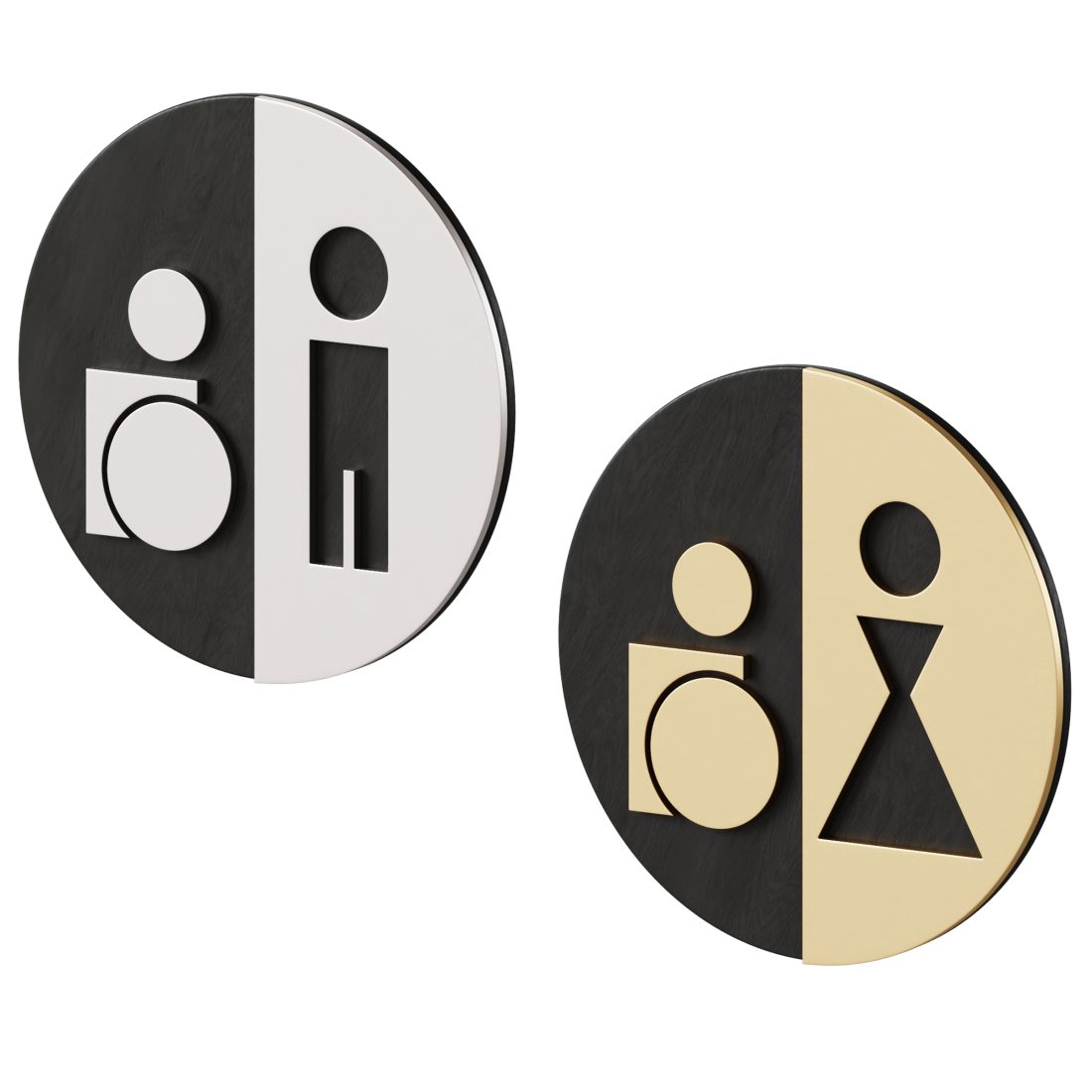 Restroom Directional Door Signs 4 - 3D Model for VRay, Corona