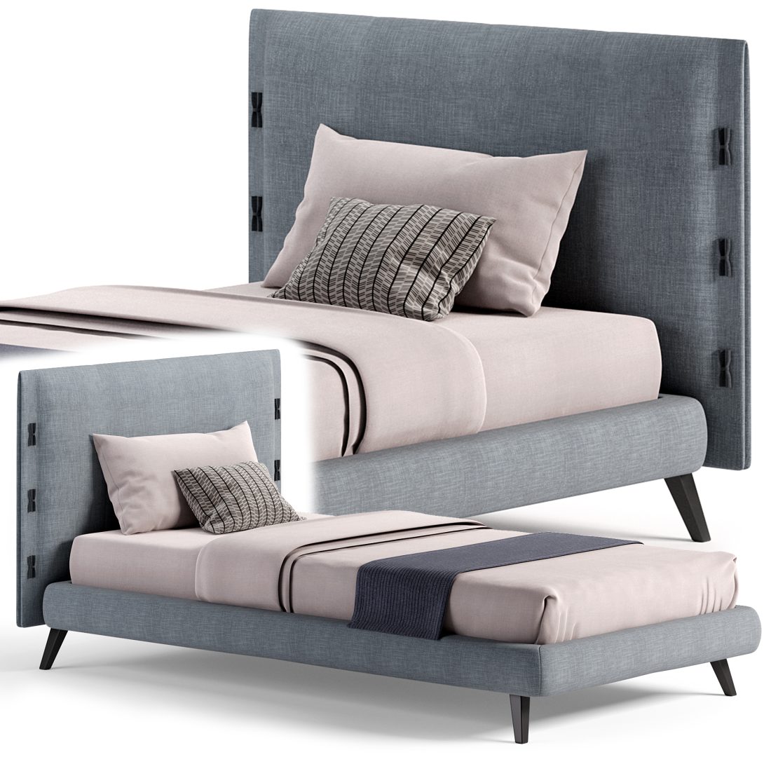Cuff Singolo Bed - 3D Model for Corona