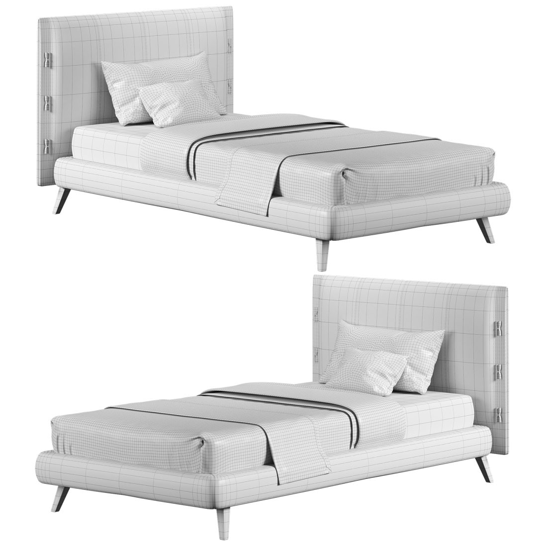Cuff Singolo Bed - 3D Model for Corona