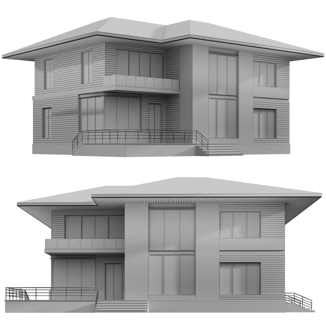 Modern House No17 - 3D Model for VRay, Corona