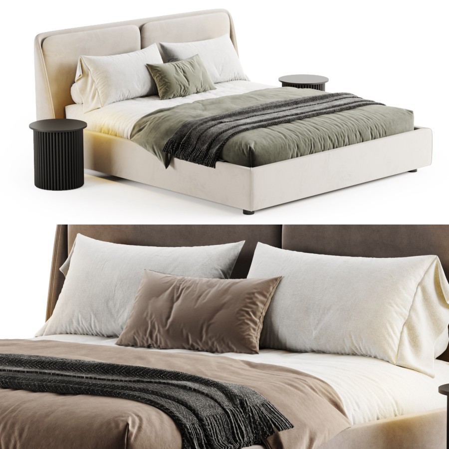 Bend Bed Ditre Italia 3D Model for VRay, Corona | CGMood