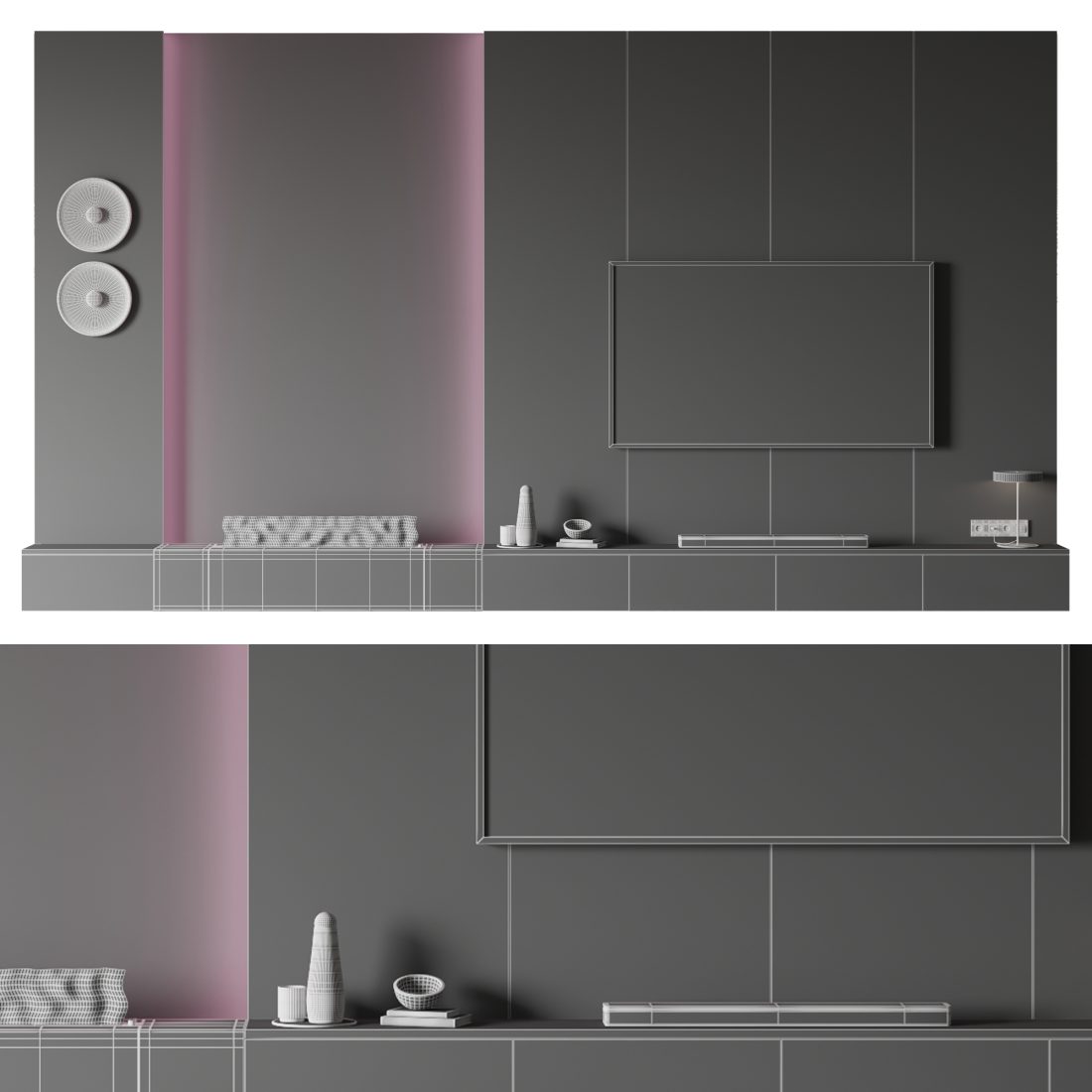 Tv Panel №11 3D Model for VRay, Corona | CGMood