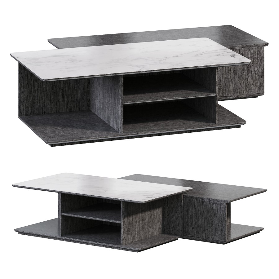 Wooden Coffee Table With Storage Space By Hc28 Cos 3D Model for Corona ...
