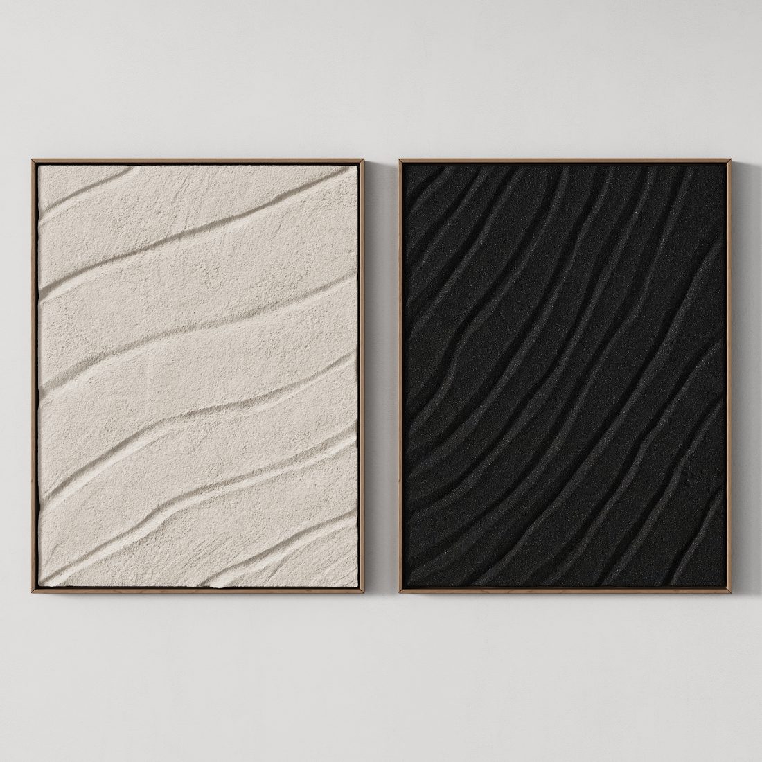411 Frame Artwork 09 Modern Wave Relief Paintings - 3D Model for VRay ...