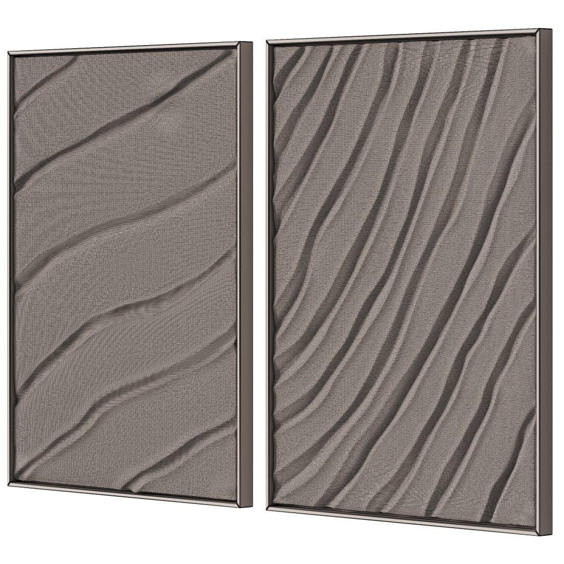 411 Frame Artwork 09 Modern Wave Relief Paintings - 3D Model for VRay ...