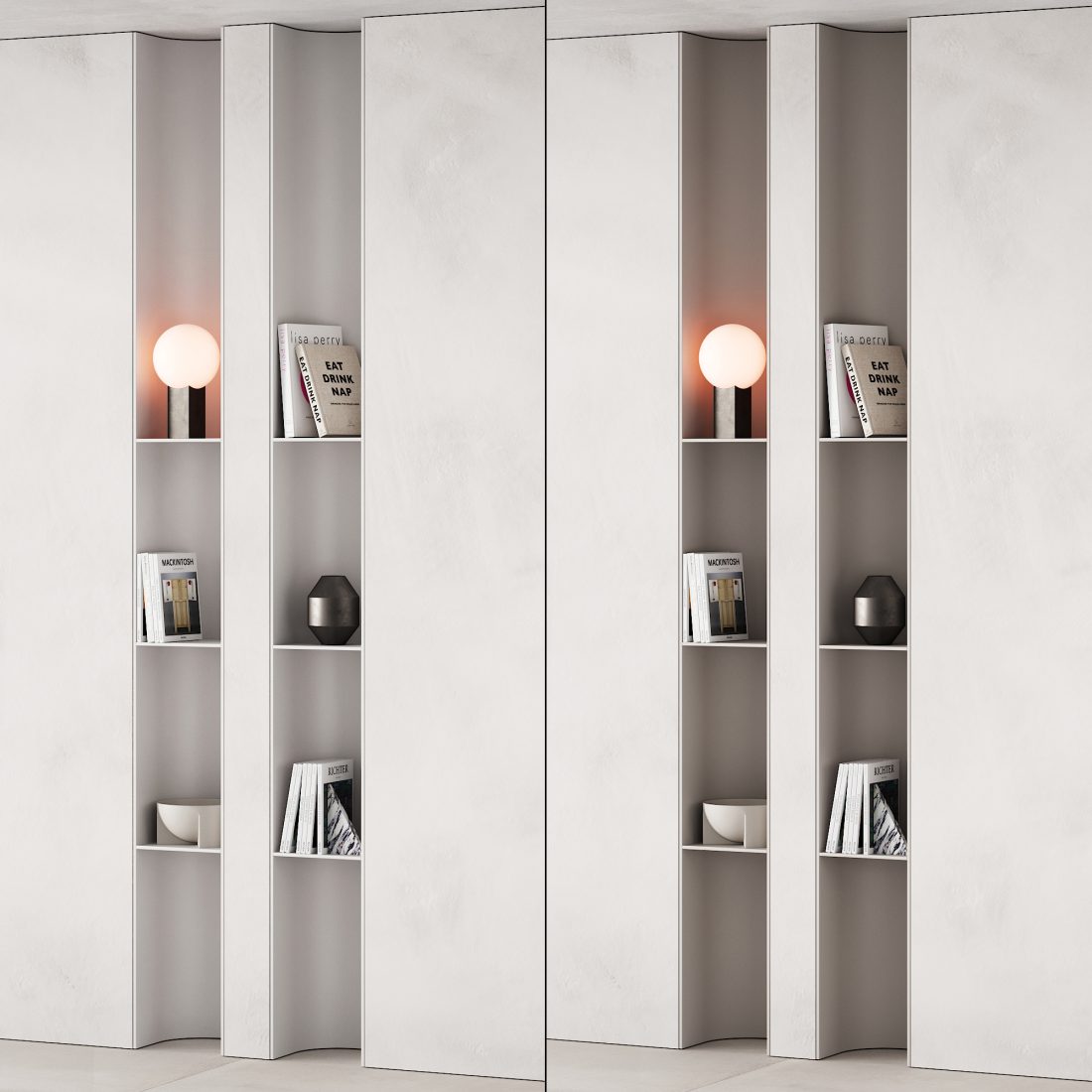 416 Bookcase And Rack 09 Halfround Semicircle Arc - 3D Model for Corona ...