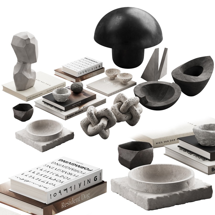 425 Decorative Set 042 Neutral Scandi Accessories 3d Model For Vray