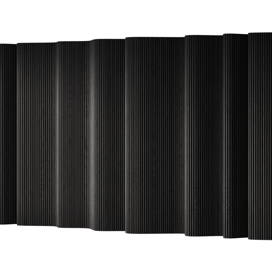 433 Wall Composition 14 Wave Fluted Raised Wood 01 3D Model for VRay ...