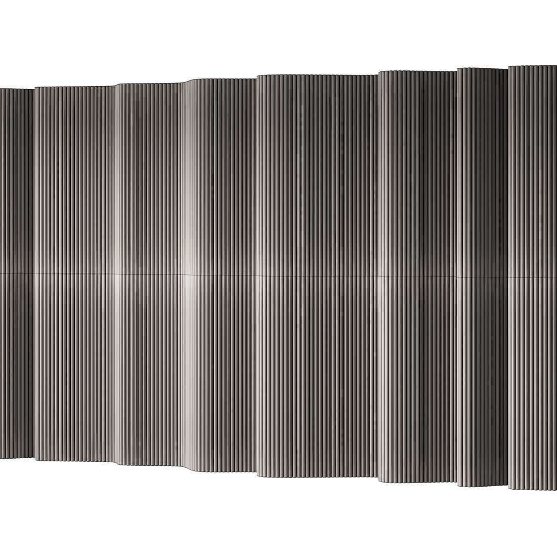 433 Wall Composition 14 Wave Fluted Raised Wood 01 3D Model for VRay ...