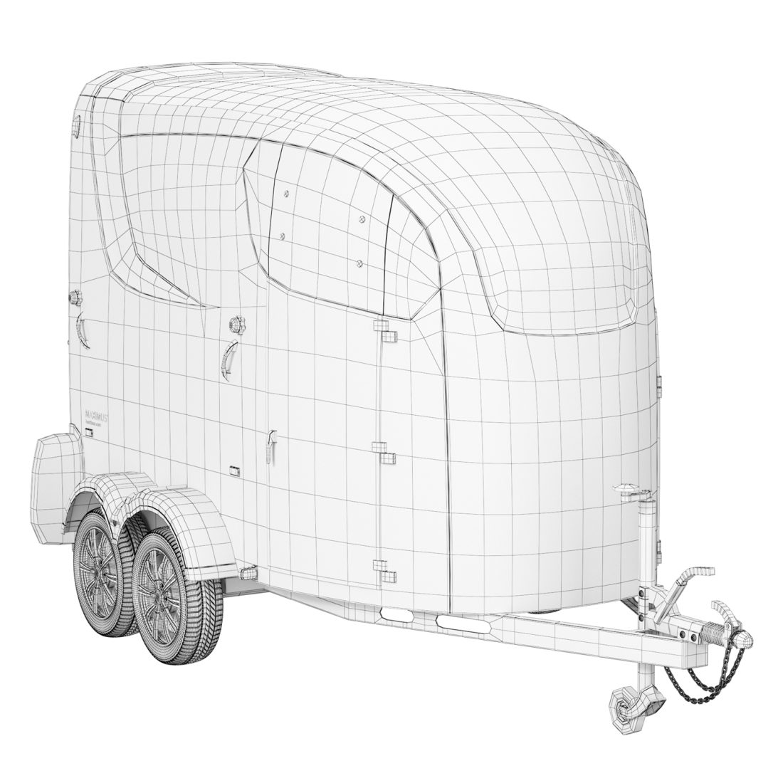 Humbaur Maximus Horse Trailer - 3D Model for VRay