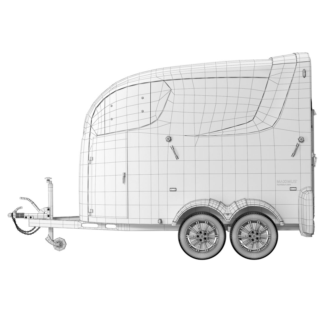 Humbaur Maximus Horse Trailer - 3D Model for VRay