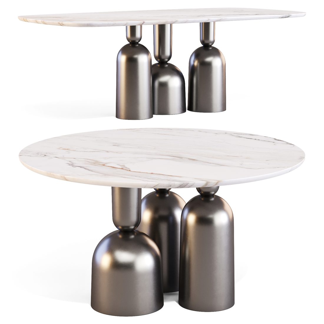 Bonaldo: Cop - Dining Tables Set 01 - 3D Model for Corona
