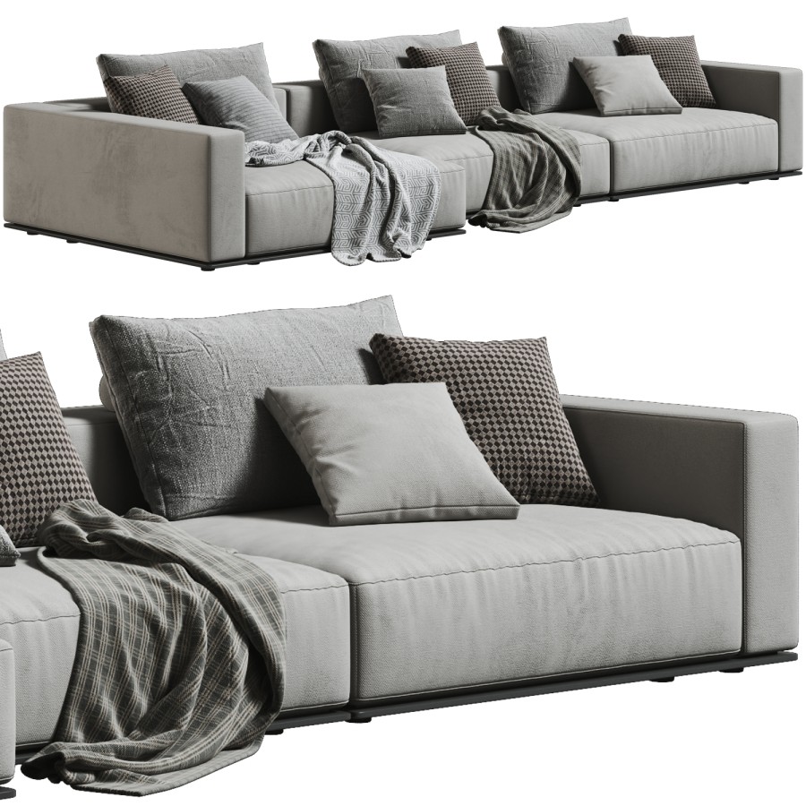Poliform Westside Chaise Longue Wide - 3D Model for VRay, Corona