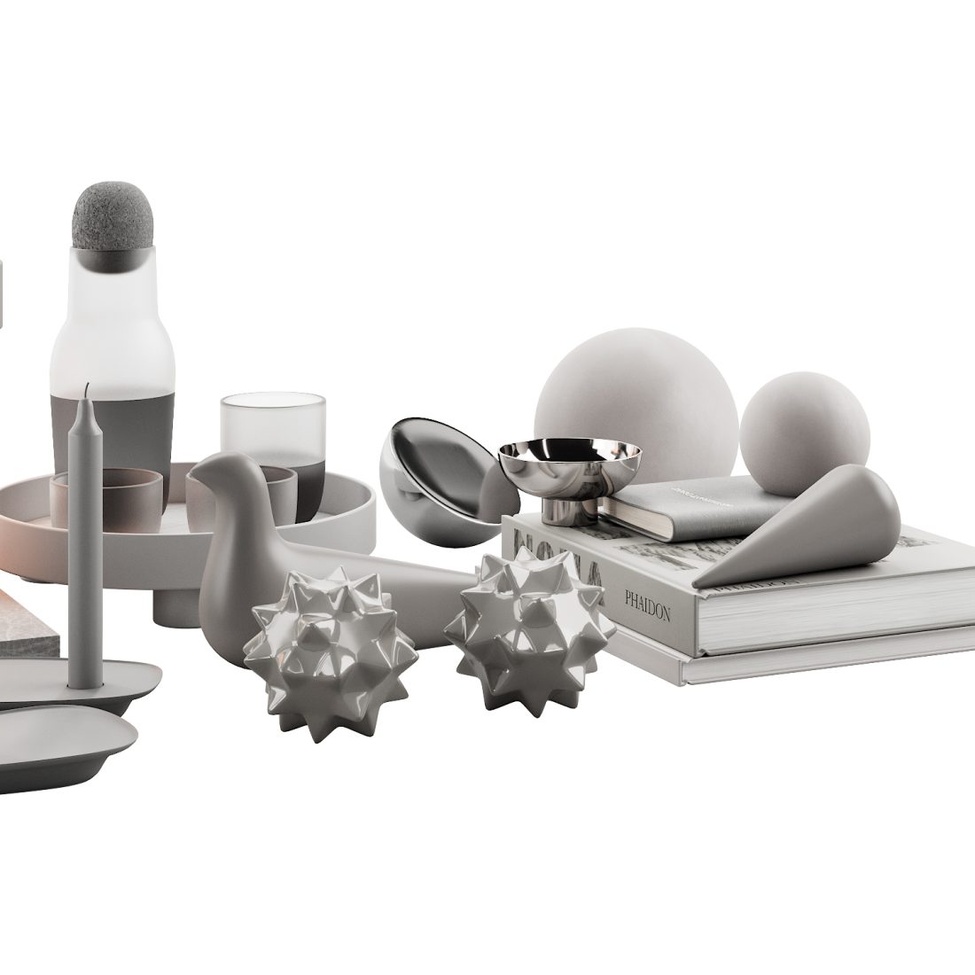 023 Gray Decorative Pack (part # 1) - 3D Model for VRay, Corona