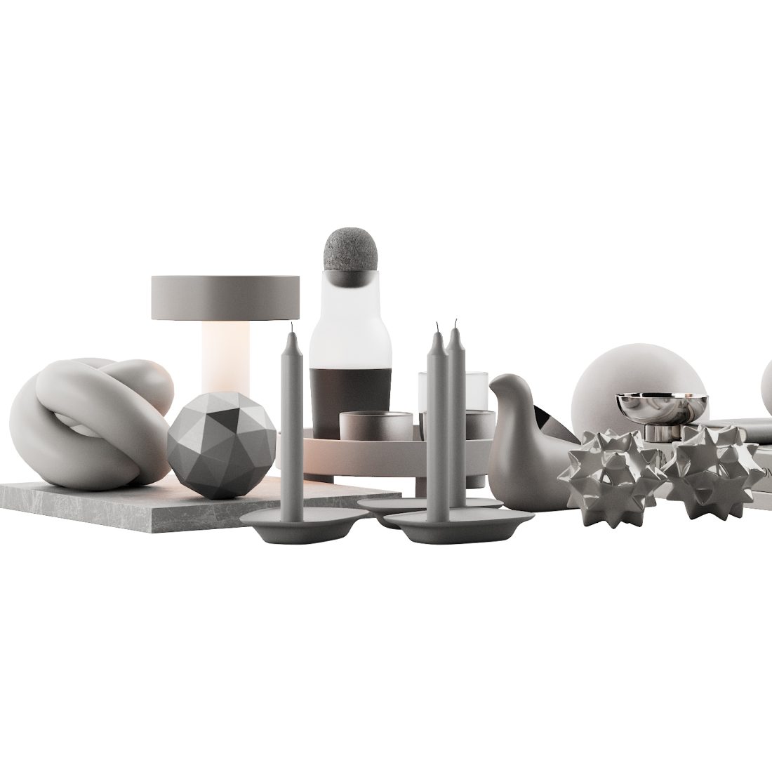023 Gray Decorative Pack (part # 1) - 3D Model for VRay, Corona