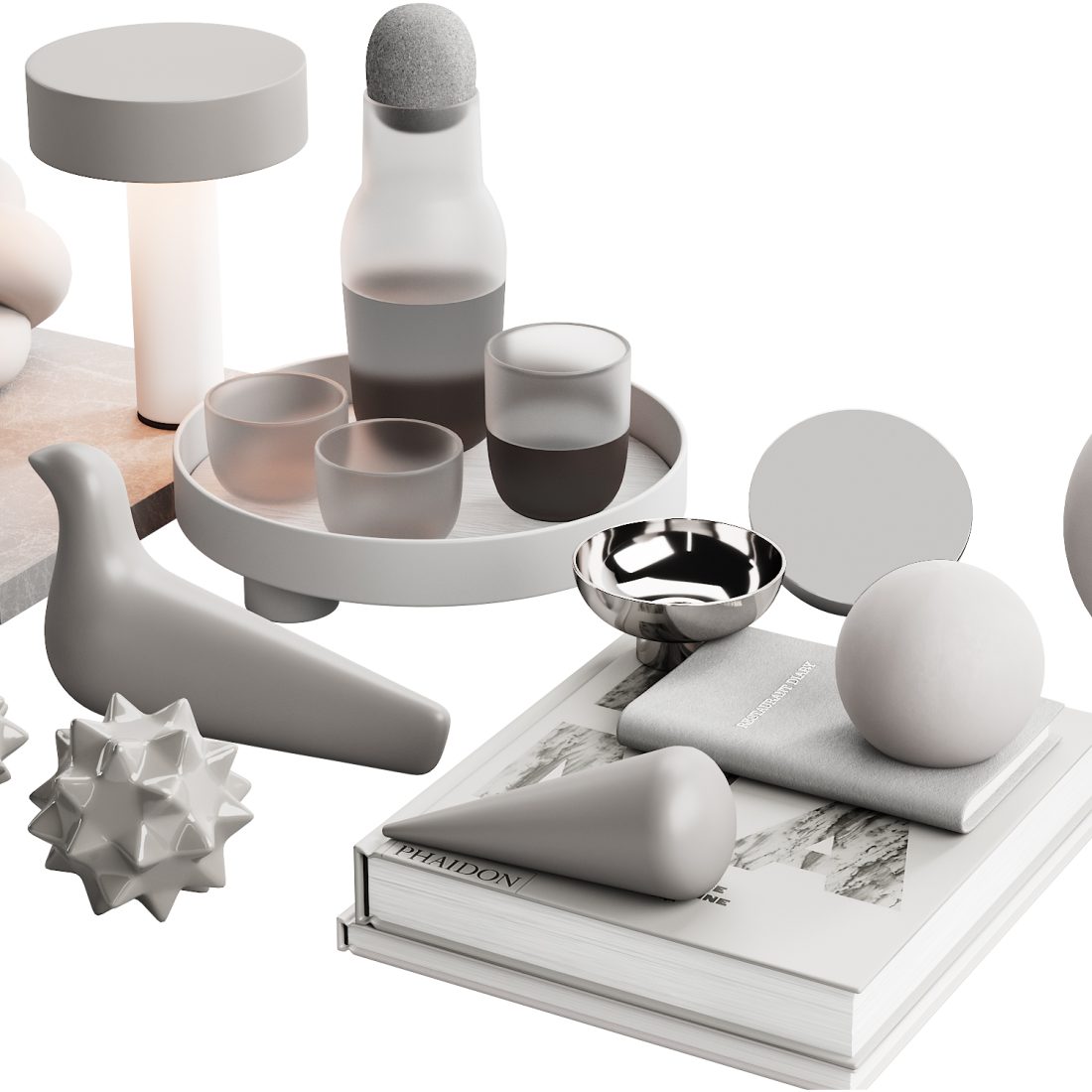 023 Gray Decorative Pack (part # 1) - 3D Model for VRay, Corona