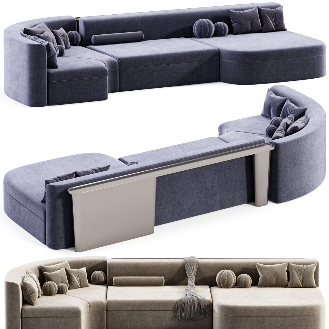 Baxter Piaf Sofa - 3D Model for Corona