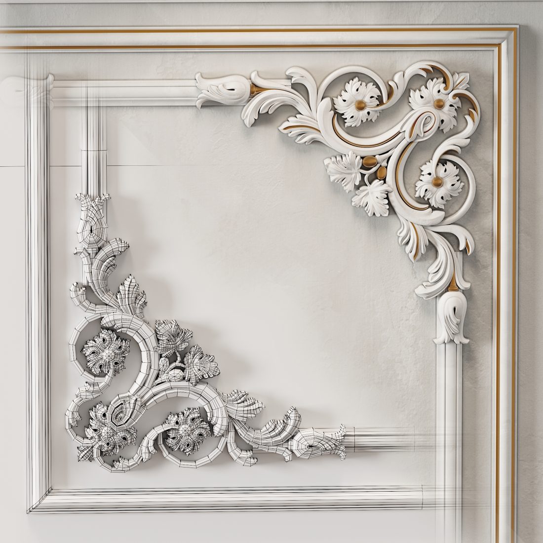 Classic Wall Moulding 07 - 3D Model for Corona