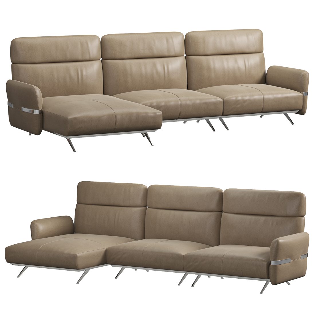Pablo Leather Sofa By Natuzzi - 3D Model for Corona