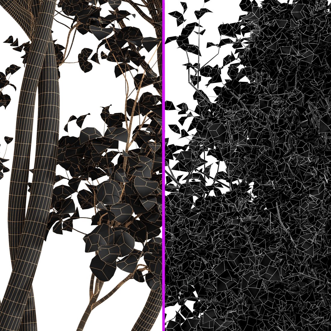 Bush Leaf 4 Trees - 3D Model for VRay, Corona