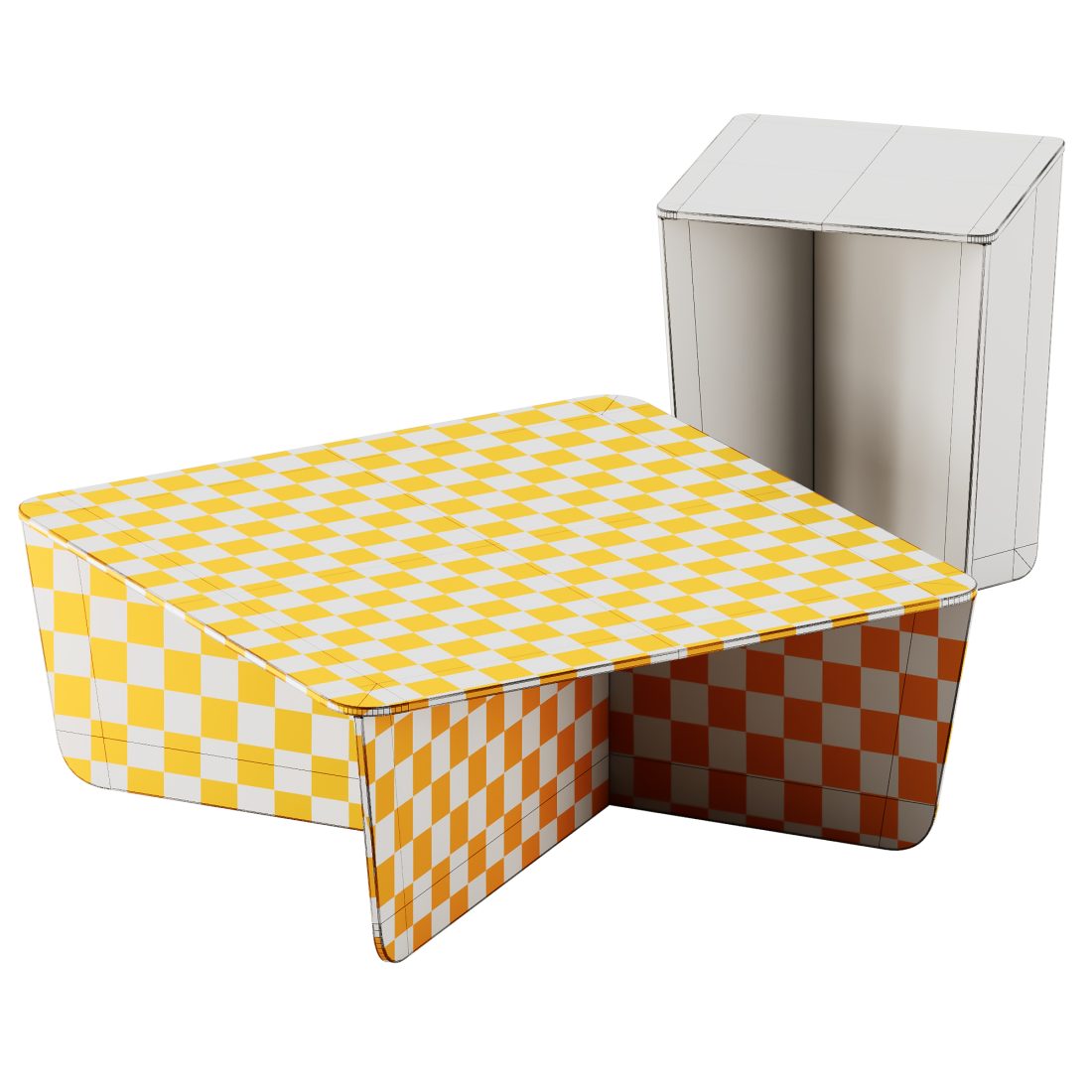 Oki Glass Side And Coffee Table - 3D Model for Corona