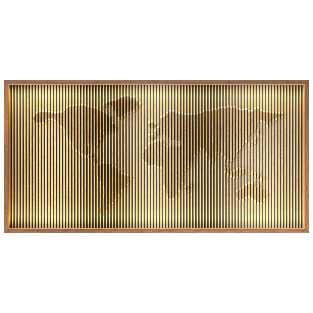World Map Made From Wooden Planks - 3D Model for VRay, Corona