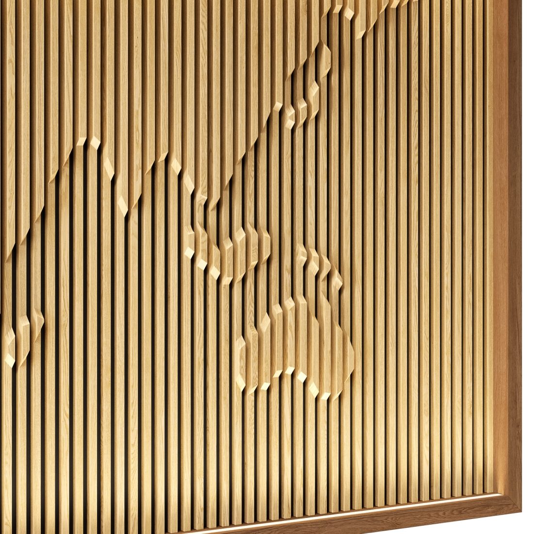 World Map Made From Wooden Planks - 3D Model for VRay, Corona