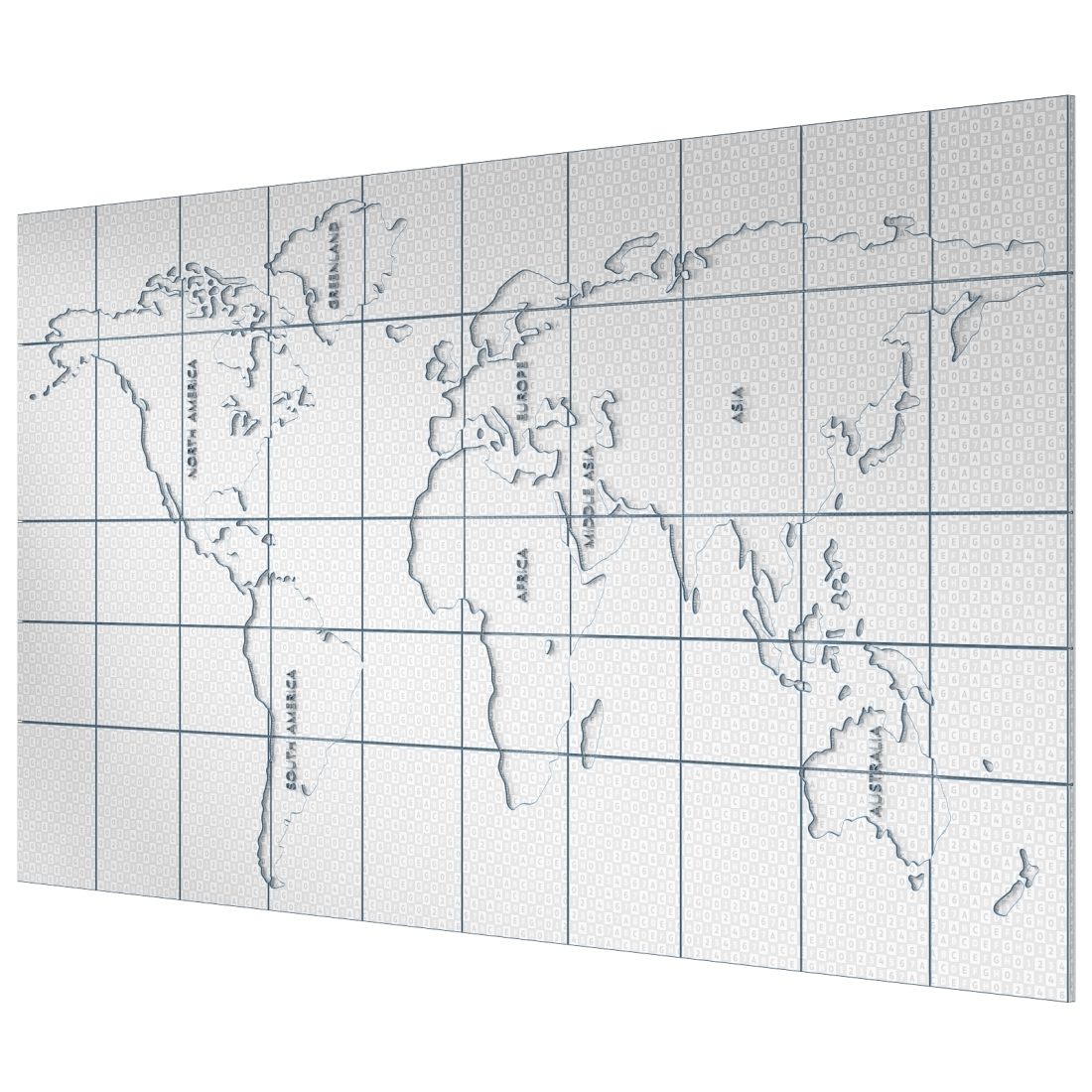 World Map Decorative Concrete - 3D Model for VRay, Corona