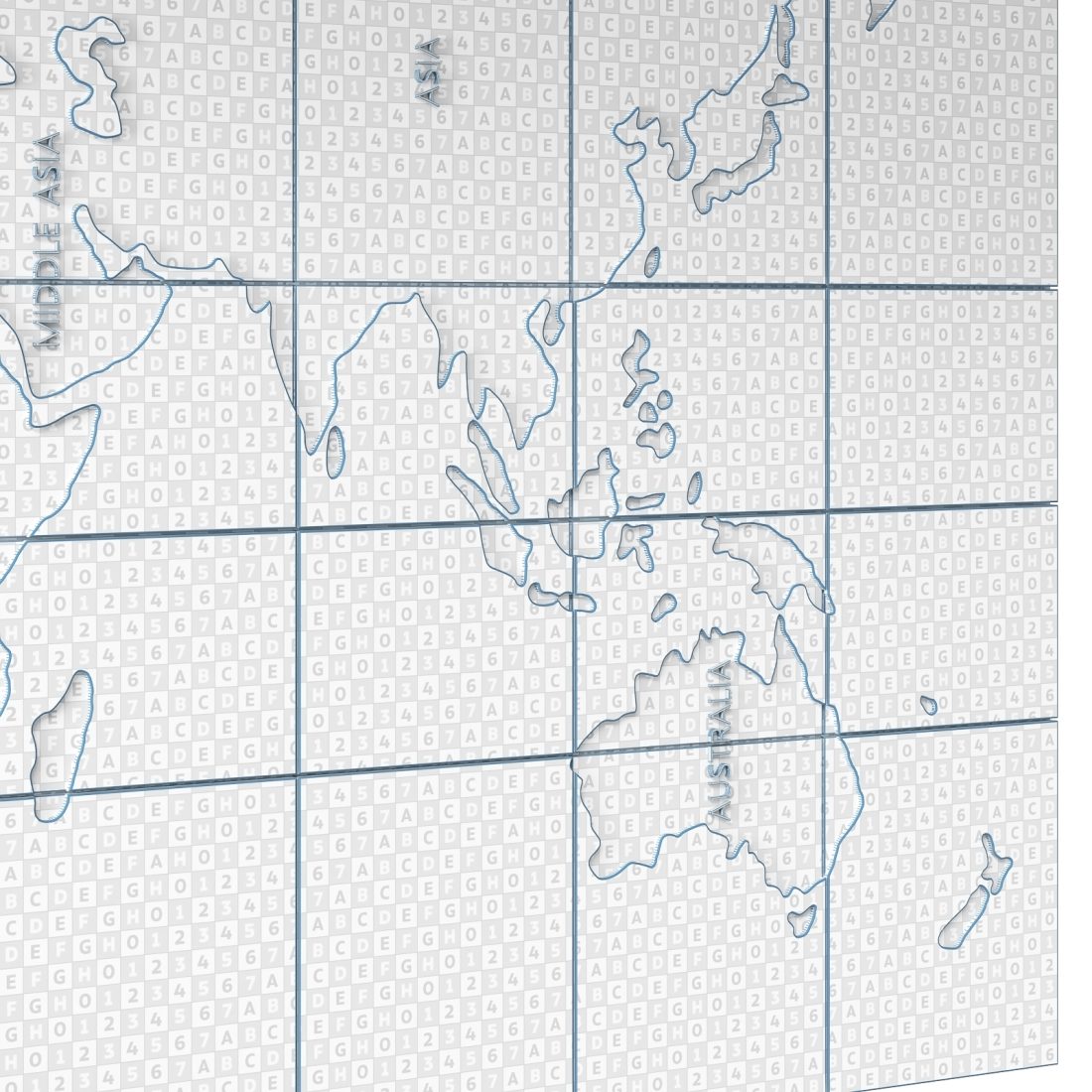 World Map Decorative Concrete - 3D Model for VRay, Corona