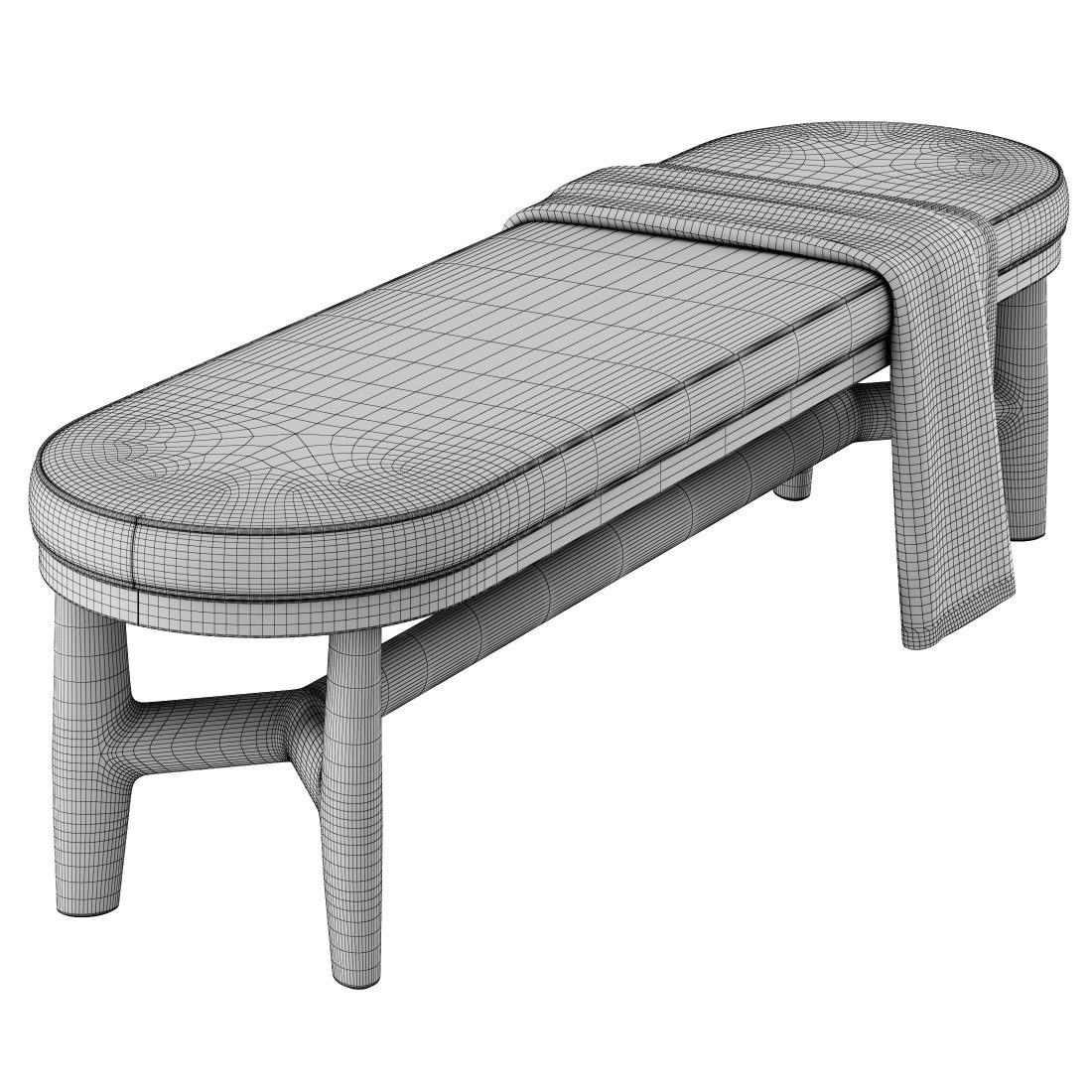 Rami Bench By Porada - 3D Model for VRay