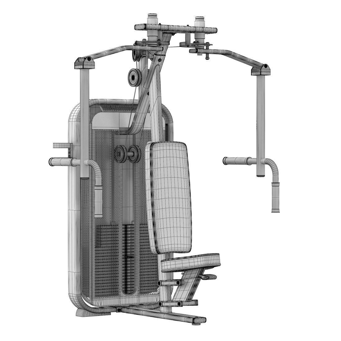 E7007 Dual Rear Delt Pec Fly Dhz Fitness Equipment 3D Model for VRay ...