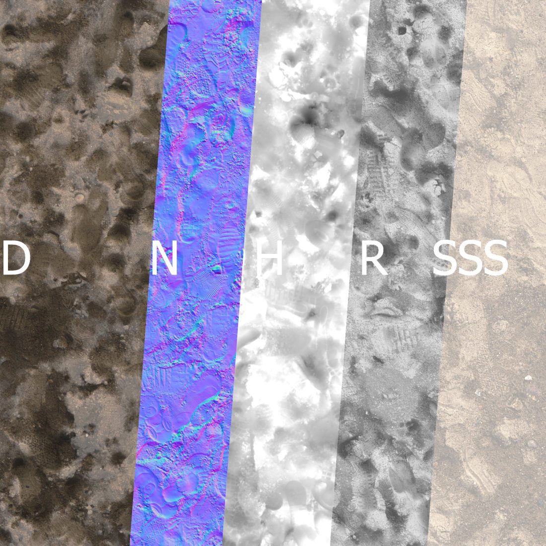 4k Snow Mud Material 01 - 3D Model for VRay, Corona