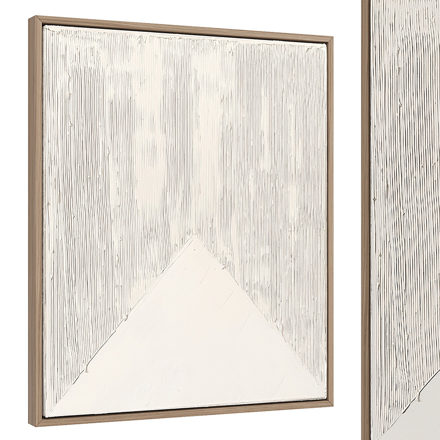 Panel Triangle Ivory Wall Art 3D Model for VRay, Corona | CGMood