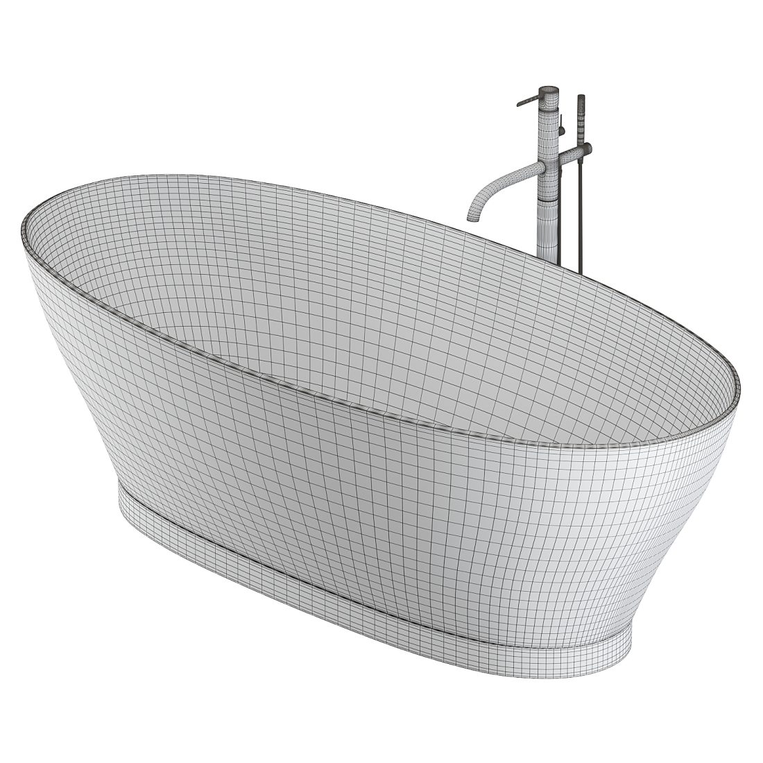 Empressa Freestanding Stone Bath With Nero Marquin - 3D Model for Corona