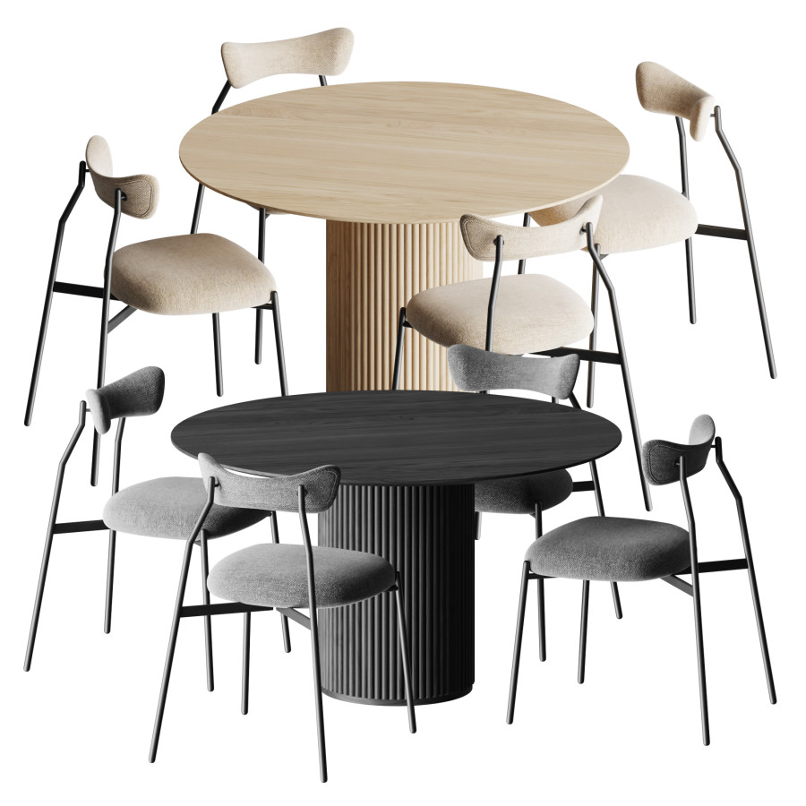 Asplund | Table + Chair - 3D Model for Corona