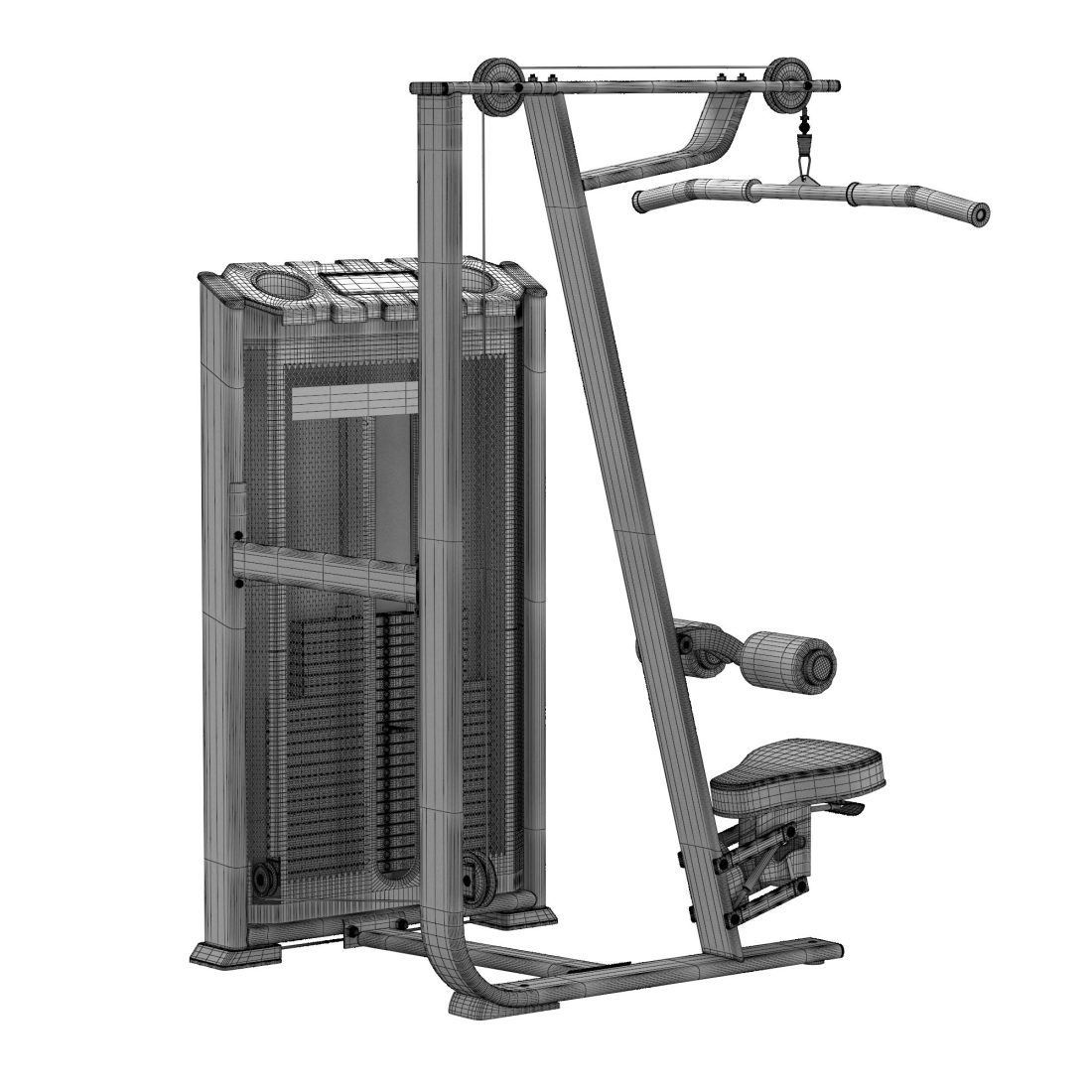 E7012a Lat Pulldown Dhz Fitness Equipment - 3D Model for VRay, Corona