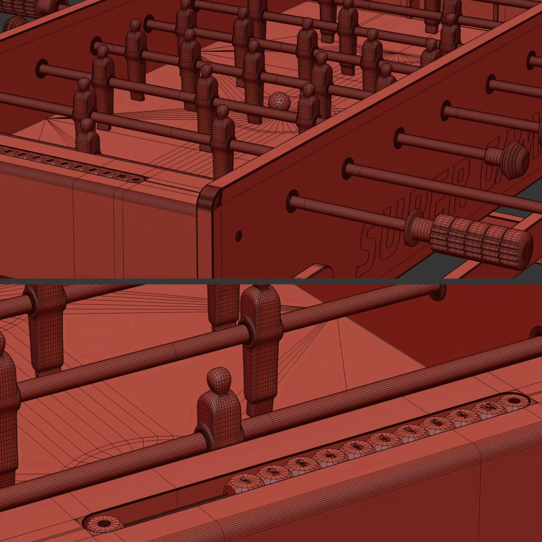 Table Football Super Game Sg02 - 3D Model for Corona