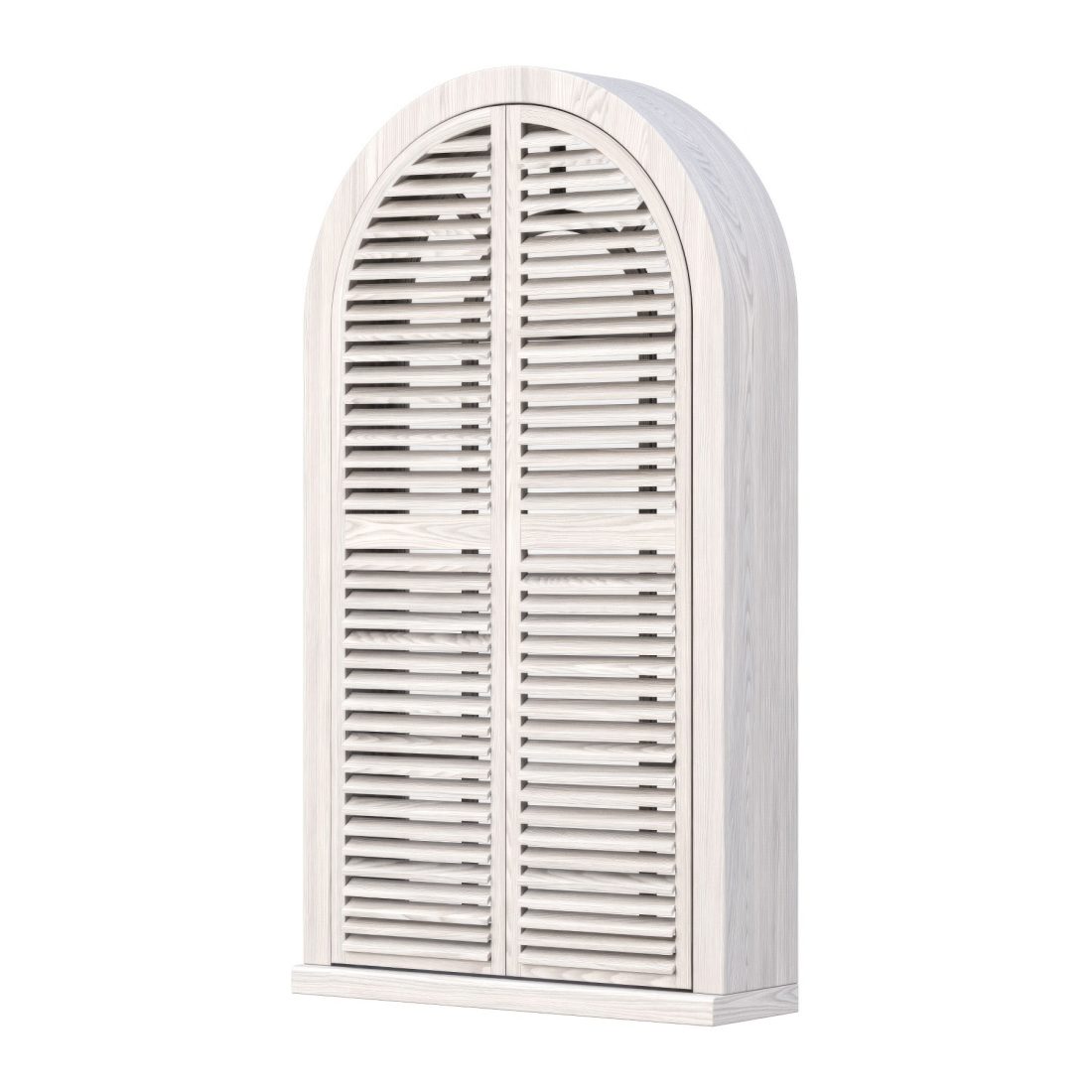 Wooden Arch Window With Shutters V2 - 3D Model for Corona