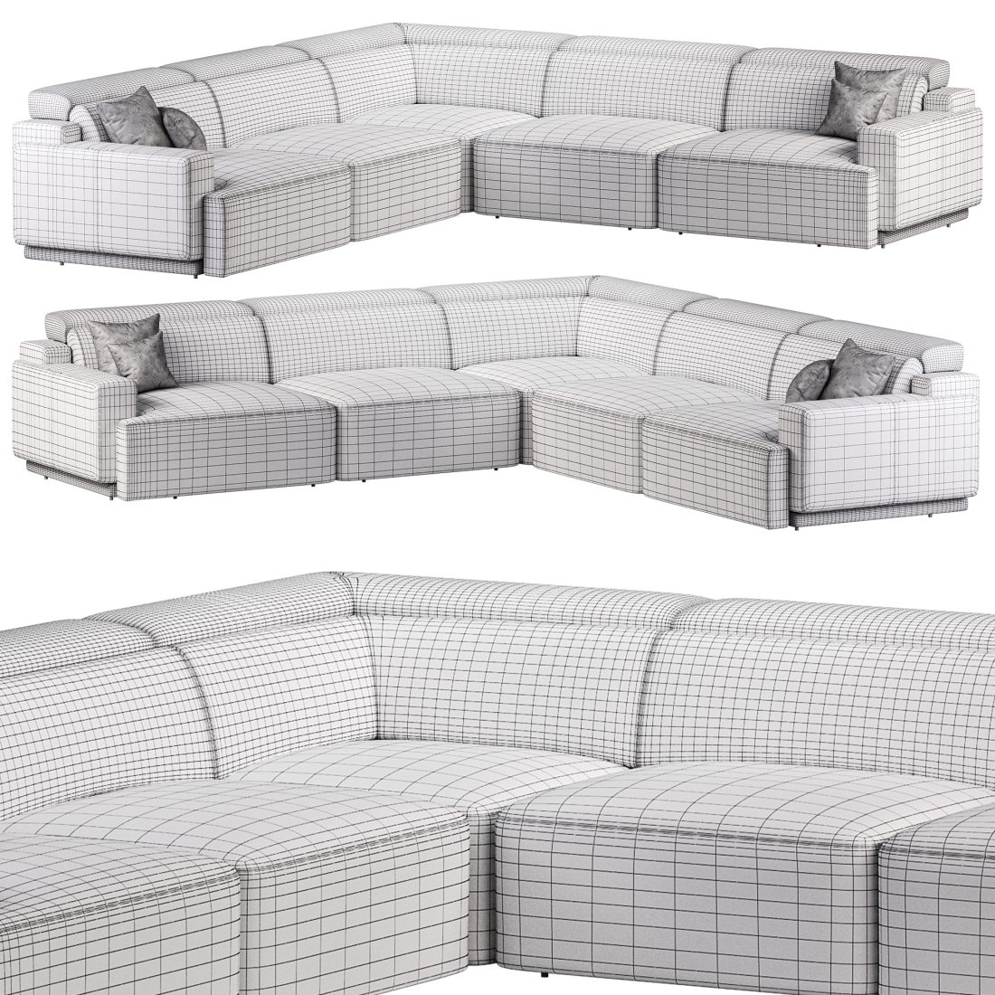 Iago Modular Corner Sofa By Natuzzi - 3D Model for Corona