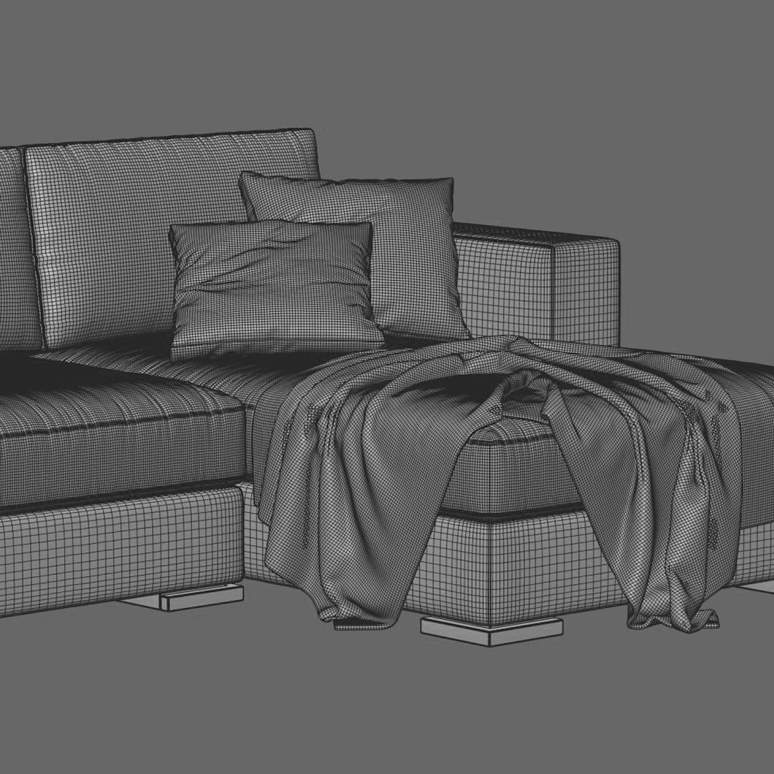 Jesse Alfred U Shaped Sofa - 3D Model for VRay