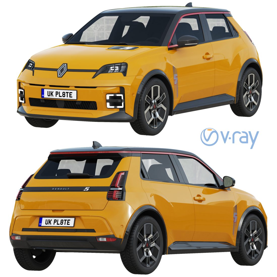 Renault 5 E-Tech 3D Model for VRay | CGMood