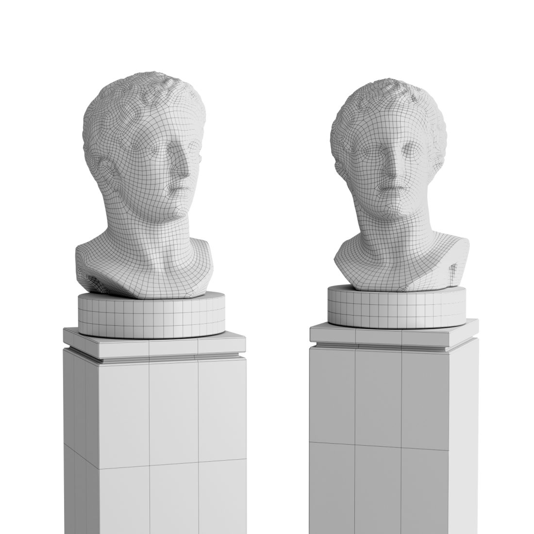 Herakles Bust Sculpture - 3D Model for VRay, Corona