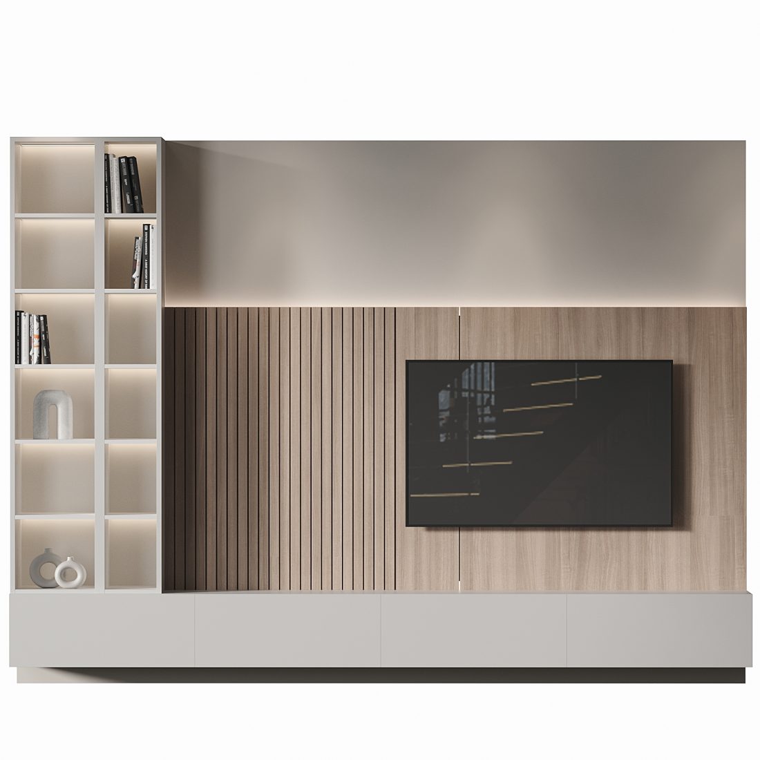 Tv Wall Set 046 - 3D Model for Corona