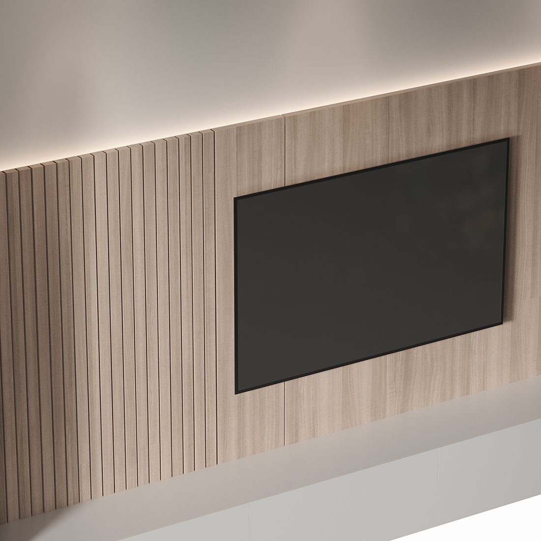 Tv Wall Set 046 - 3D Model for Corona