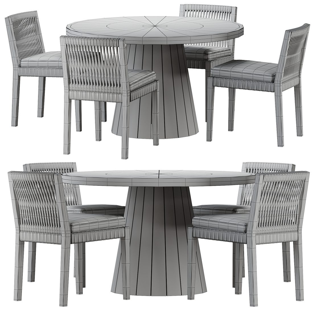 Pasadena Teak Dining Side Chair - 3D Model for Corona