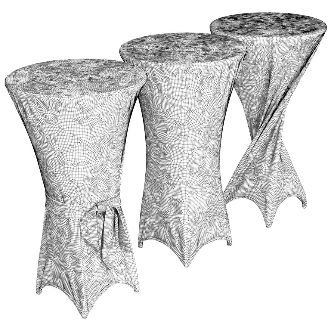Cocktail Tables In Fabric - 3D Model for VRay