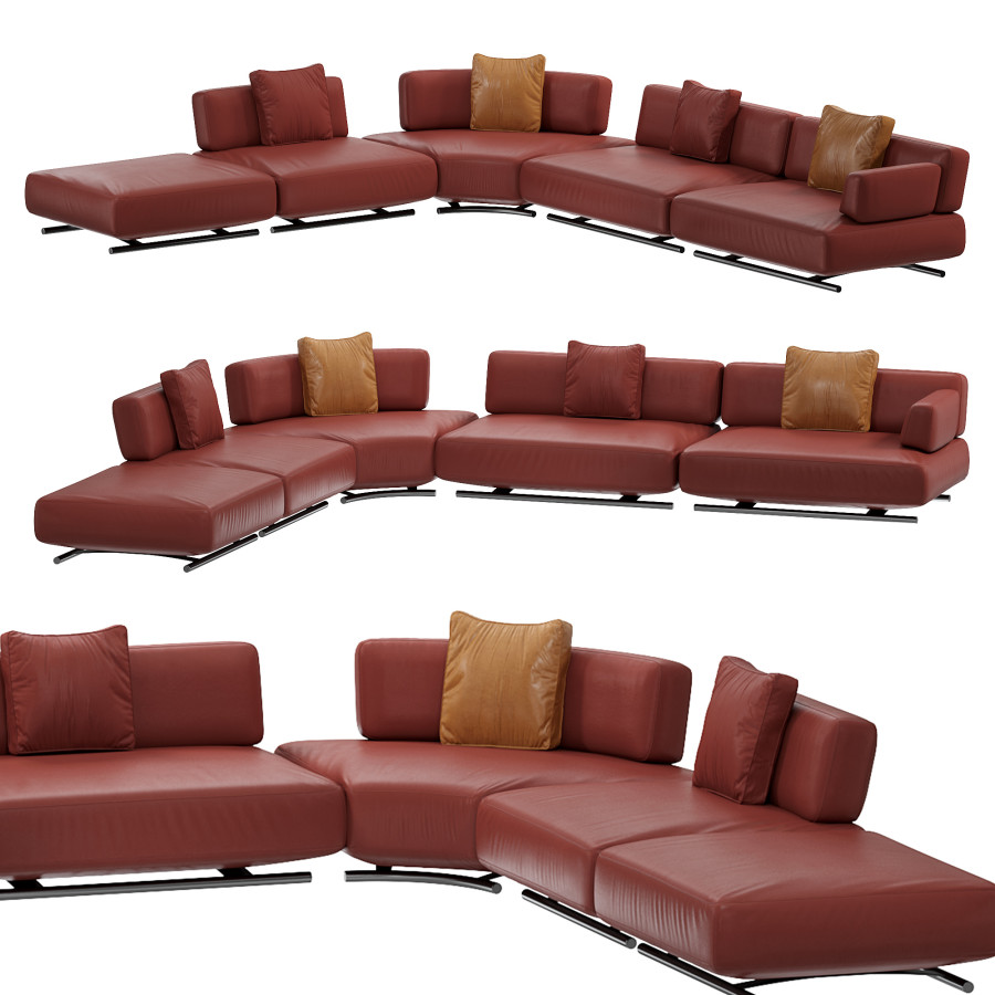 Cava Two Seaters Sofa By Mauro Lipparini - 3D Model for Corona