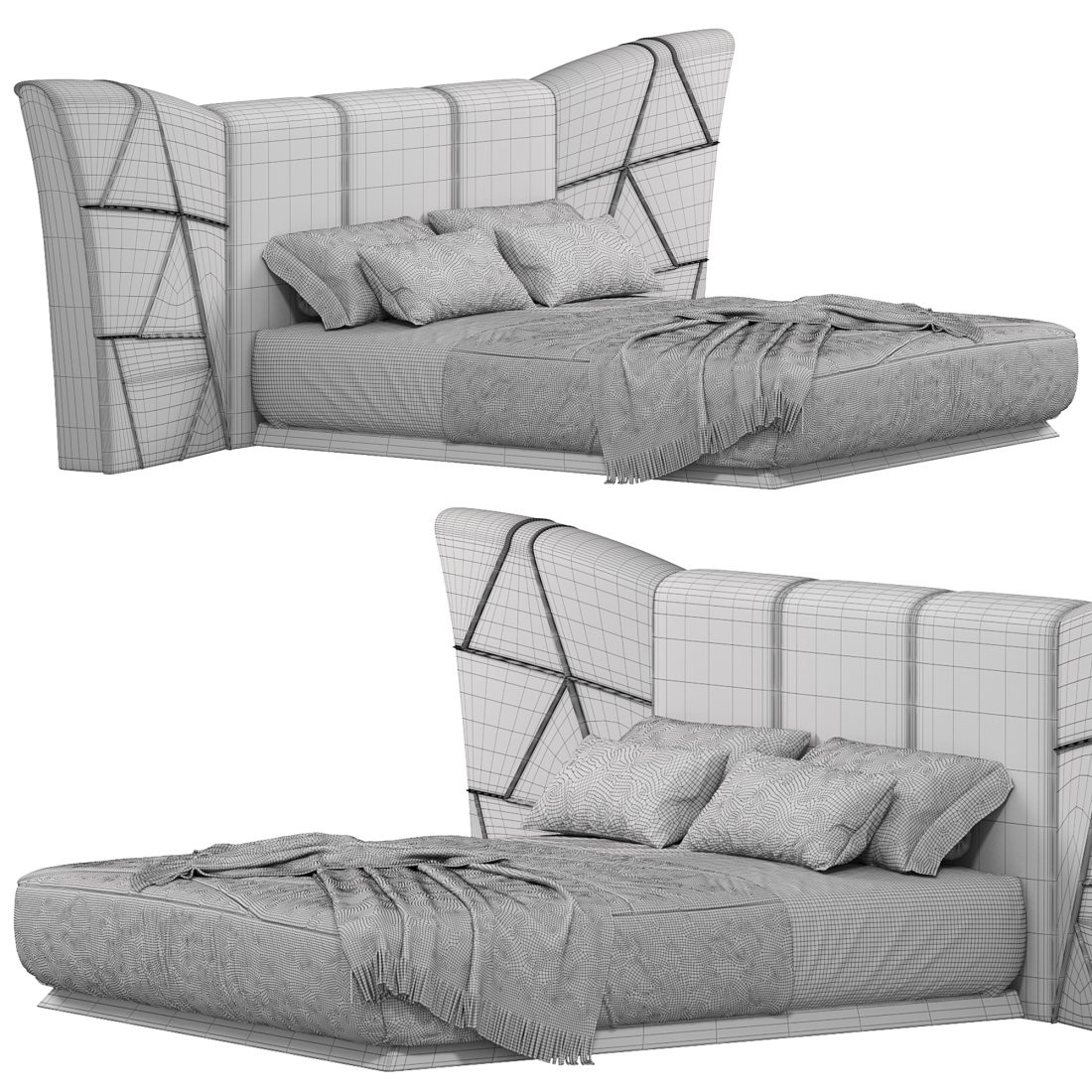 Plaza Bed By Visionnaire Home - 3D Model for Corona