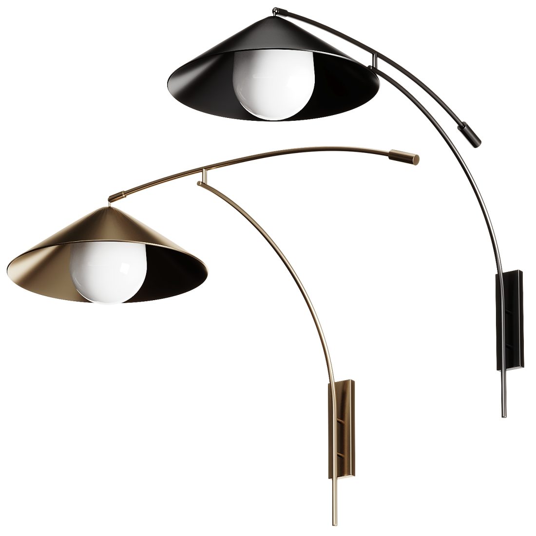 Heathfield & Co Miko Wall Light - 3D Model for VRay, Corona